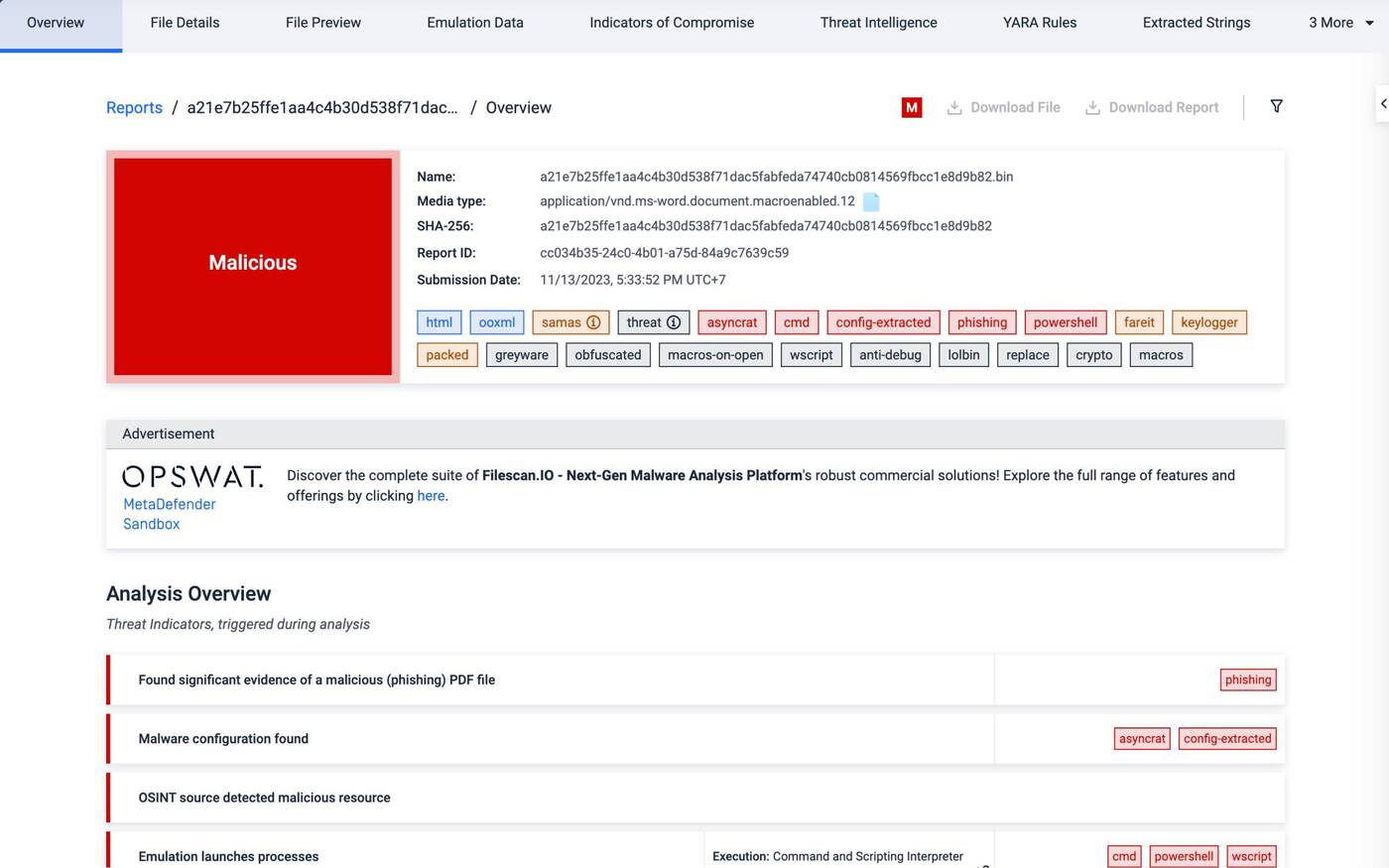 OPSWAT MetaDefender Sandbox